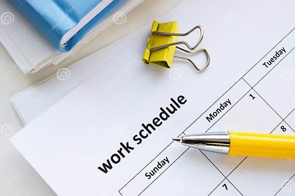 Papers and Empty Work Schedule. Stock Photo - Image of business ...