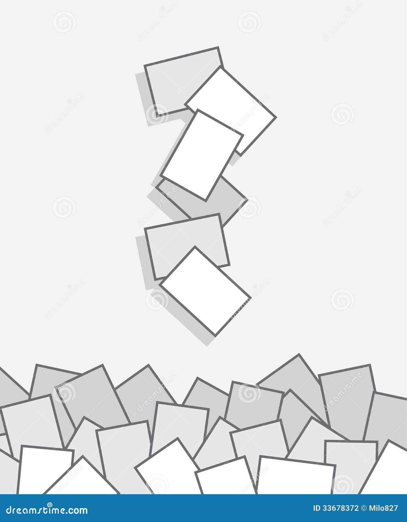 Papers Falling Pile stock vector. Illustration of hill - 33678372