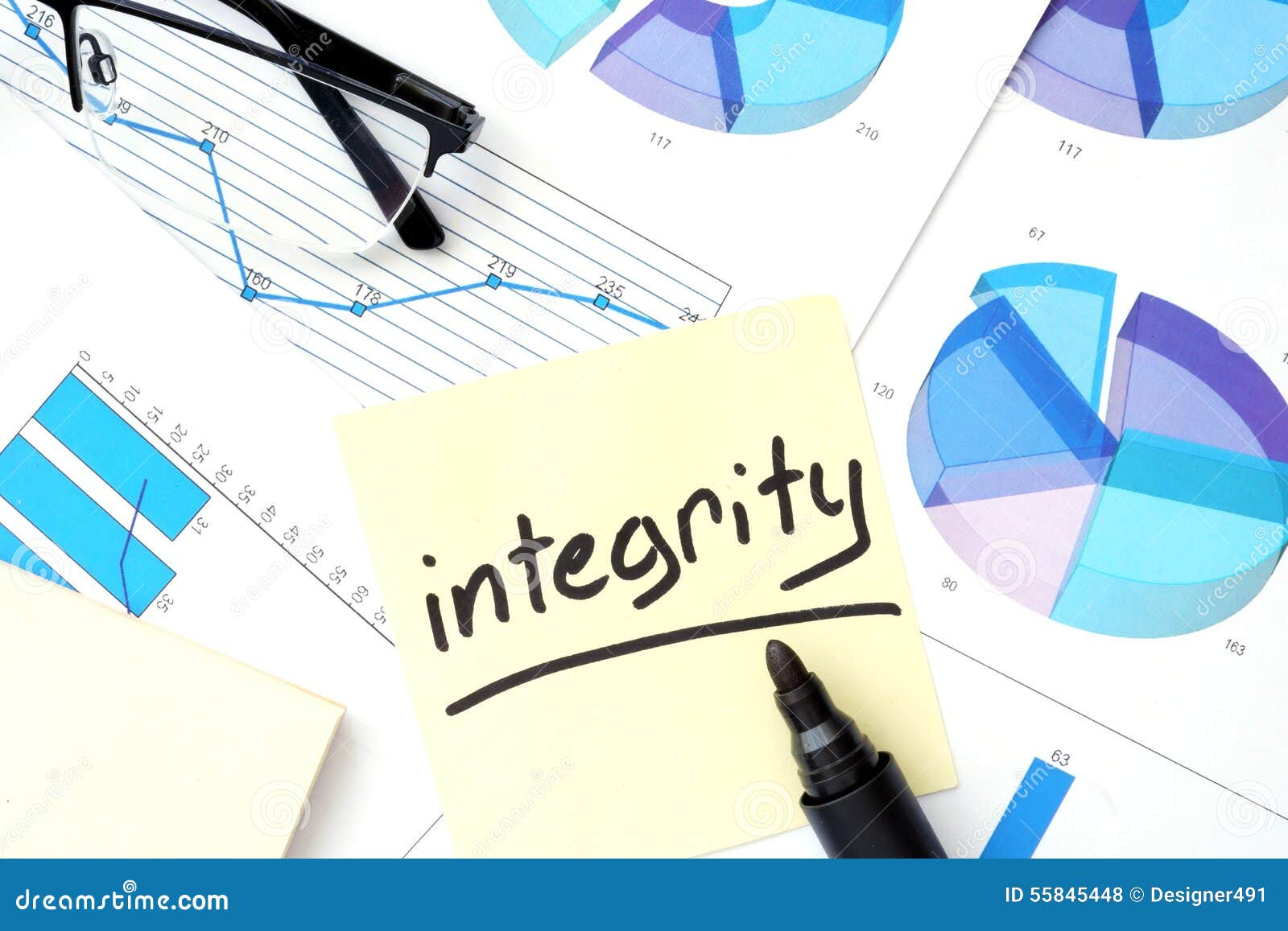 Papers with Graphs and Integrity Concept. Stock Photo - Image of idea ...
