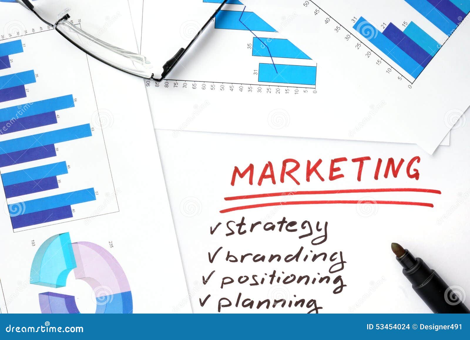 Papers with Graphs and Marketing Stock Photo - Image of distribution ...