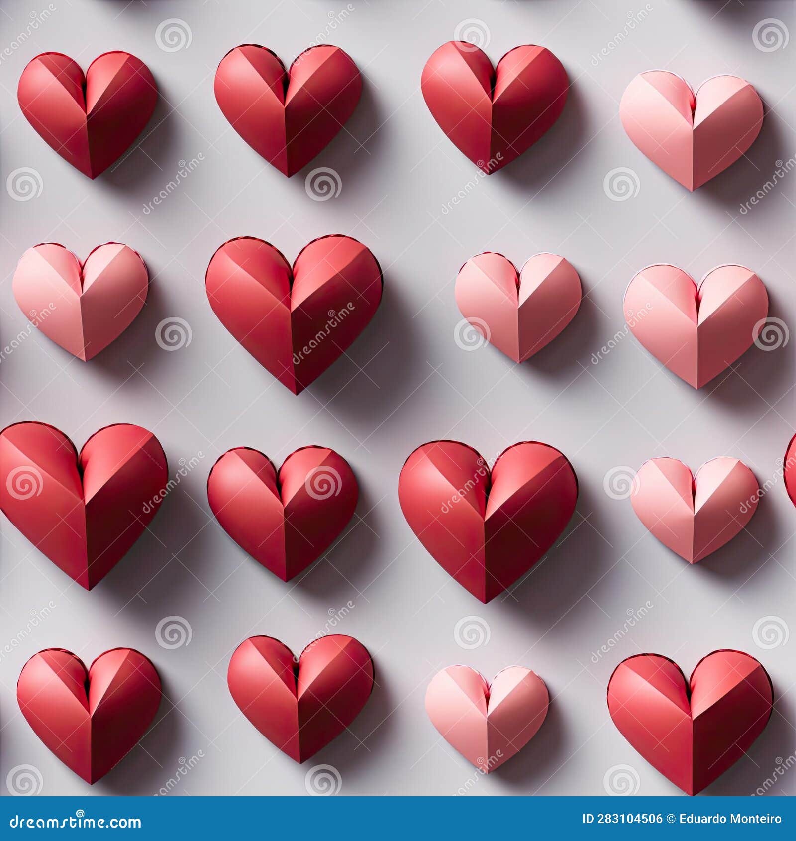 Papers with Heart-shaped Holes Arranged on a Gray-tiled Background ...