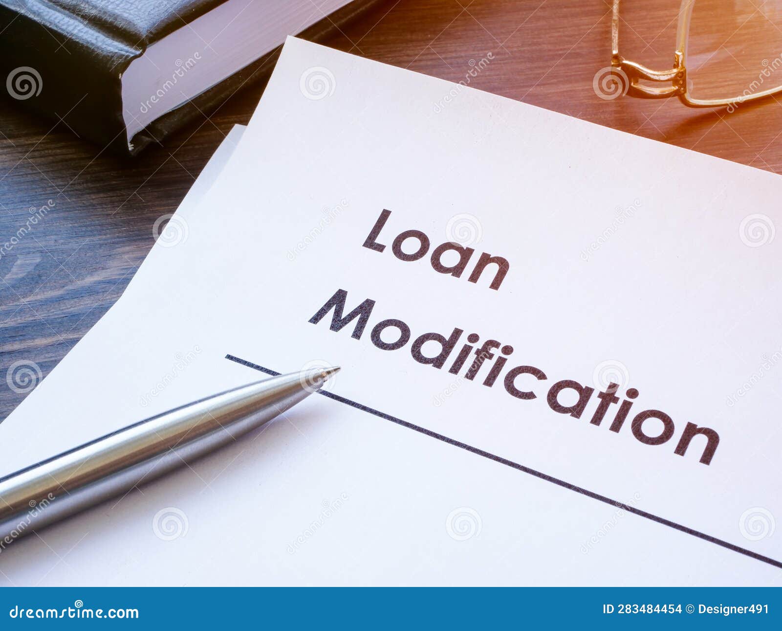 Papers about Loan Modification on the Table. Stock Photo - Image of ...