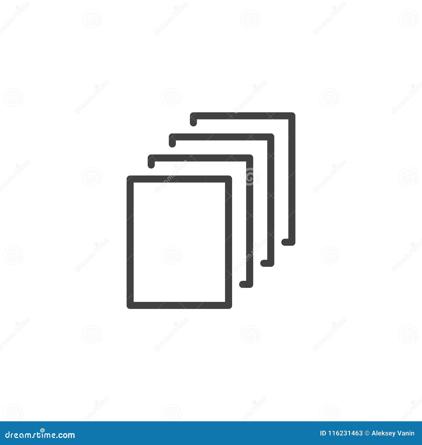 Papers outline icon stock vector. Illustration of stroke - 116231463