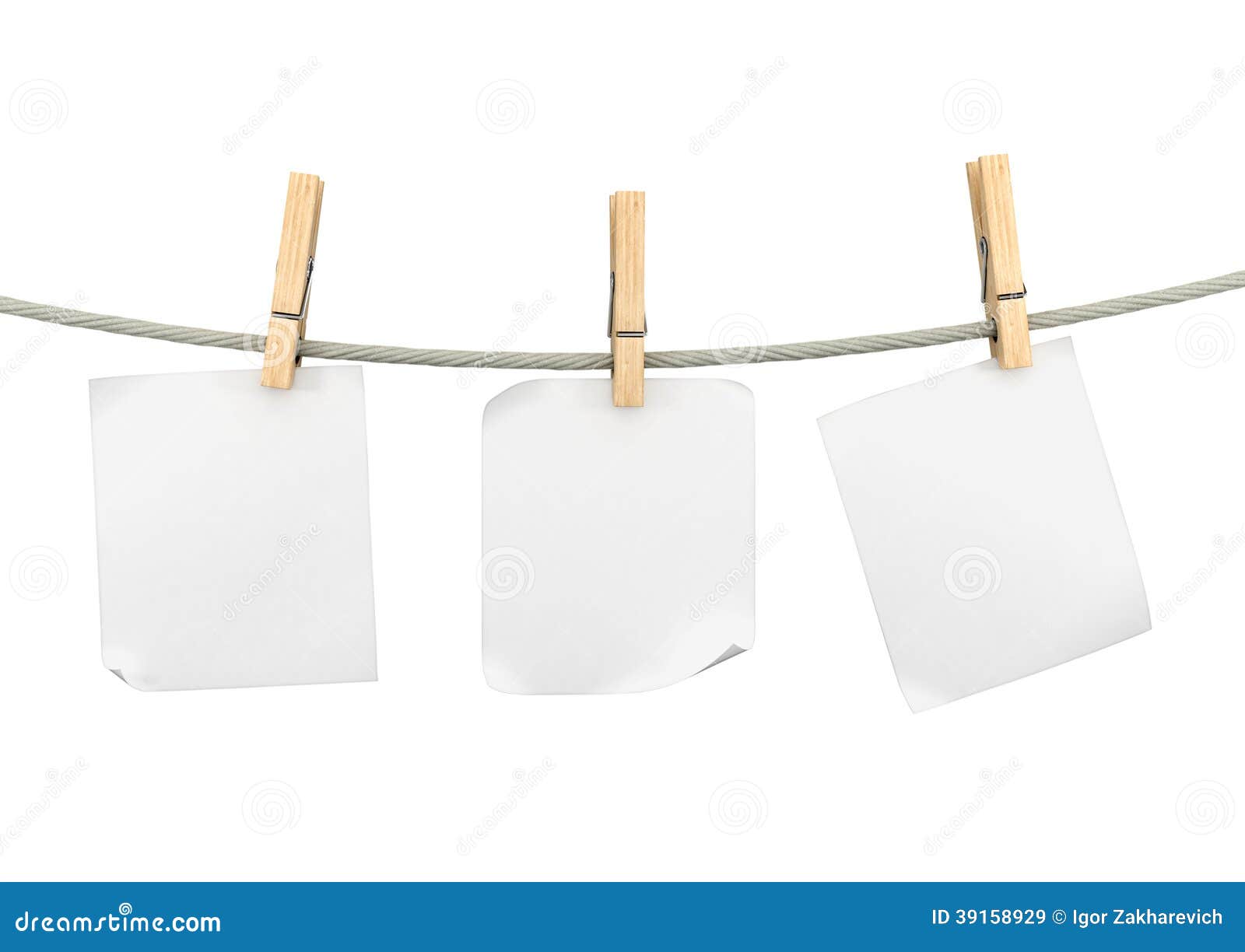 Papers Pages on a Rope with Clothespins Stock Image - Image of ...