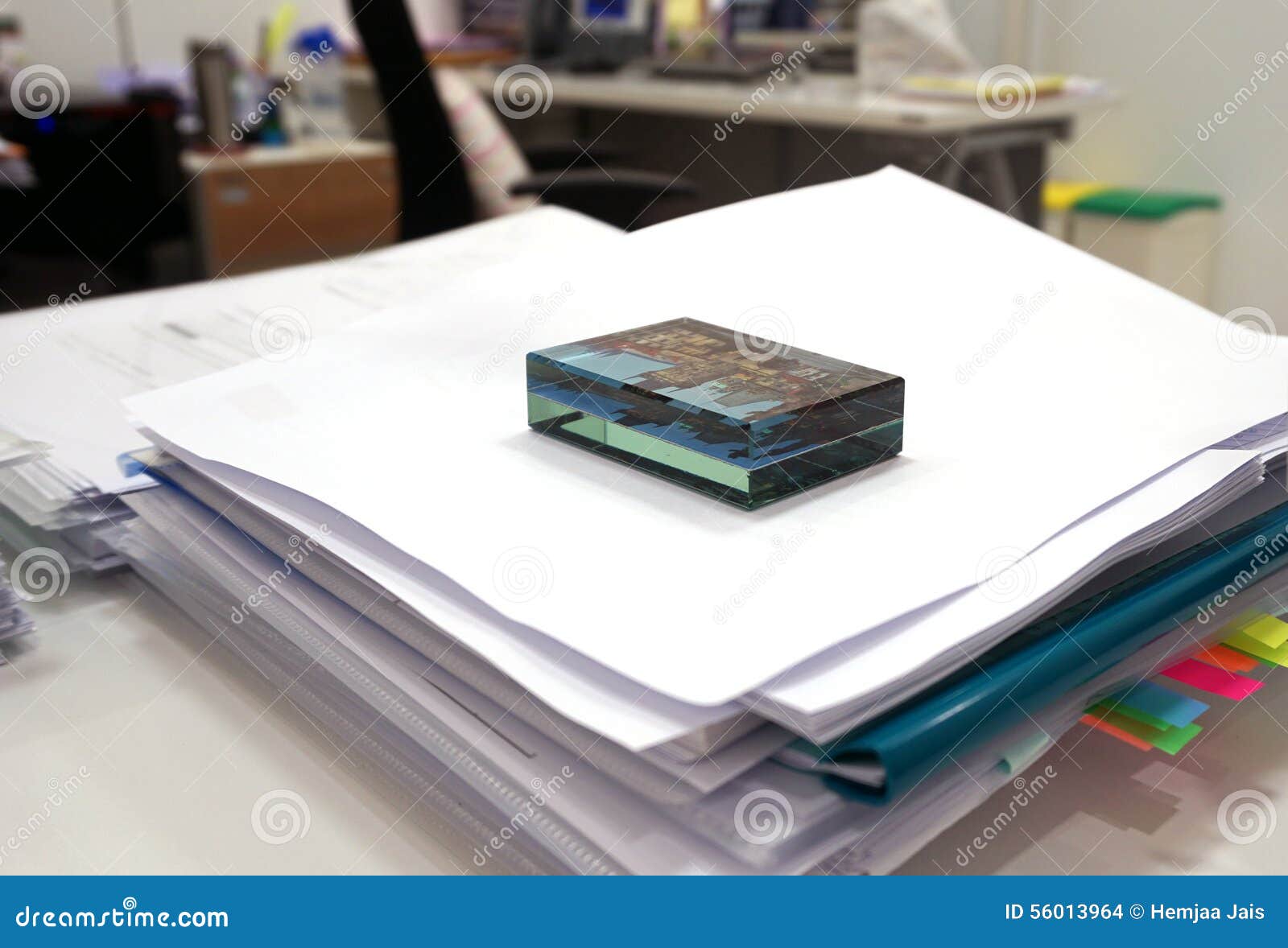 Paperweight on documents stock photo. Image of glass - 56013964