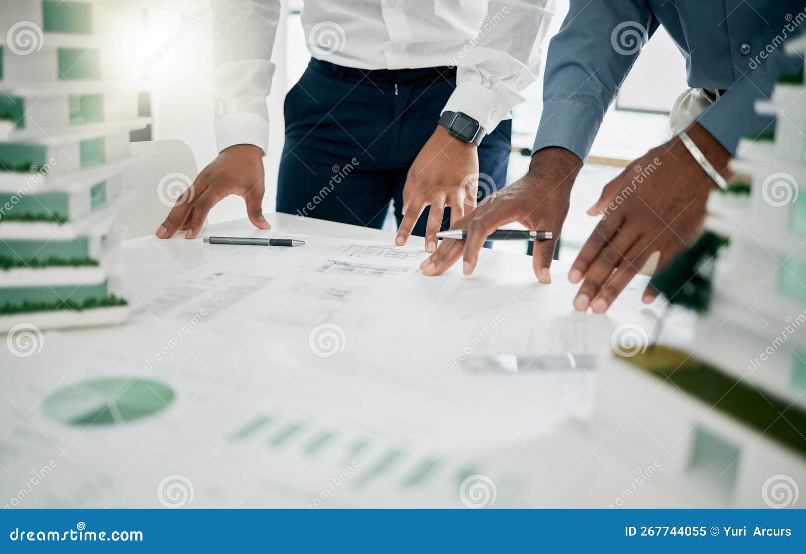 Paperwork, Architecture and Hands of Team Planning Project Together in ...