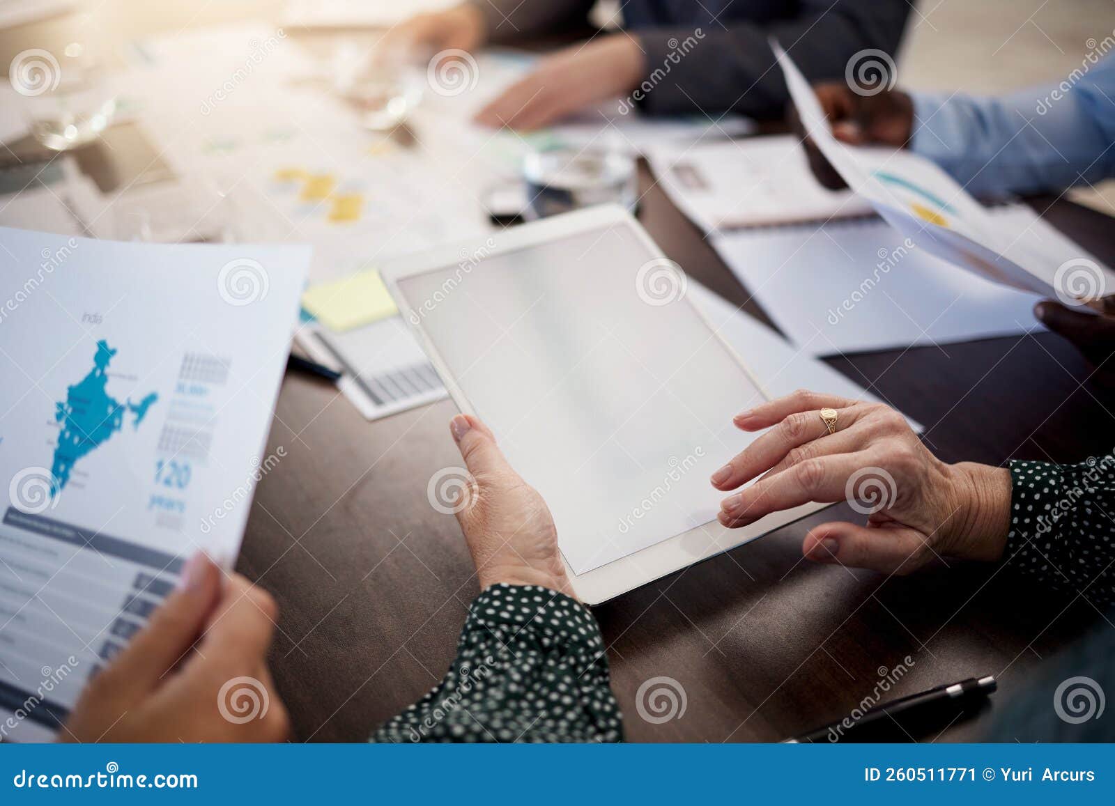 Paperwork, Business People and Tablet with Copy Space for Planning a ...