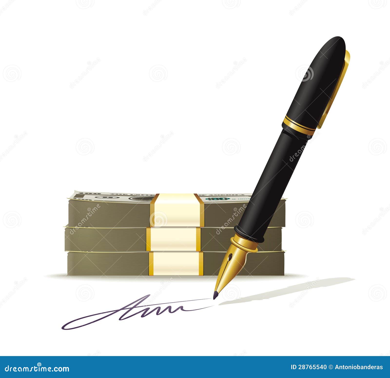 Paperwork for cash money stock vector. Illustration of deal - 28765540