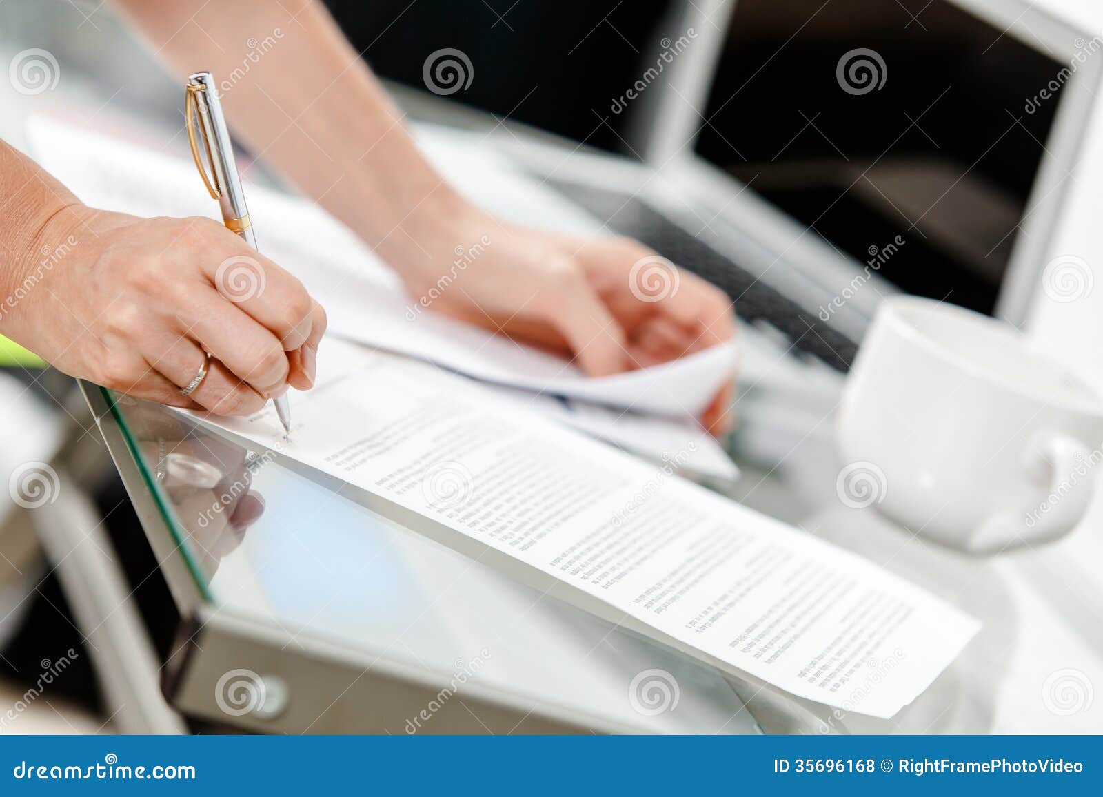 Paperwork stock photo. Image of detail, businesswoman - 35696168