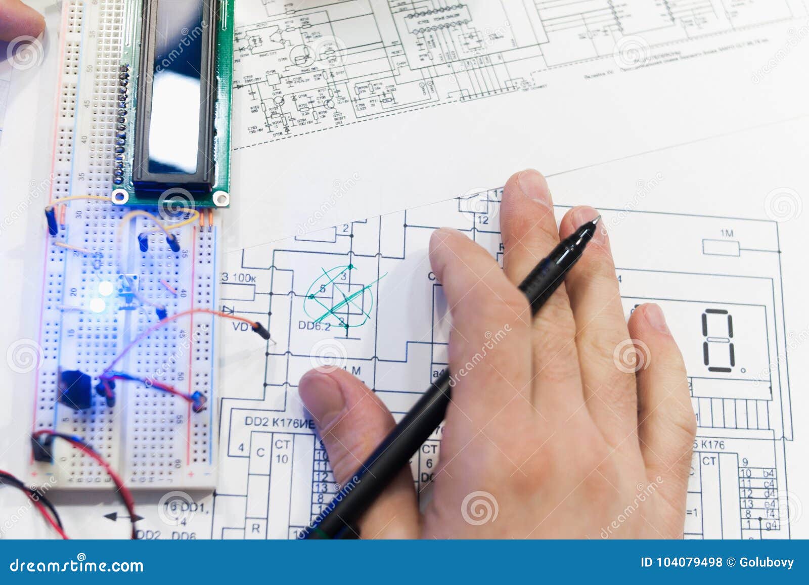 Paperwork Electro Scheme Breadboard Concept. Stock Photo - Image of ...