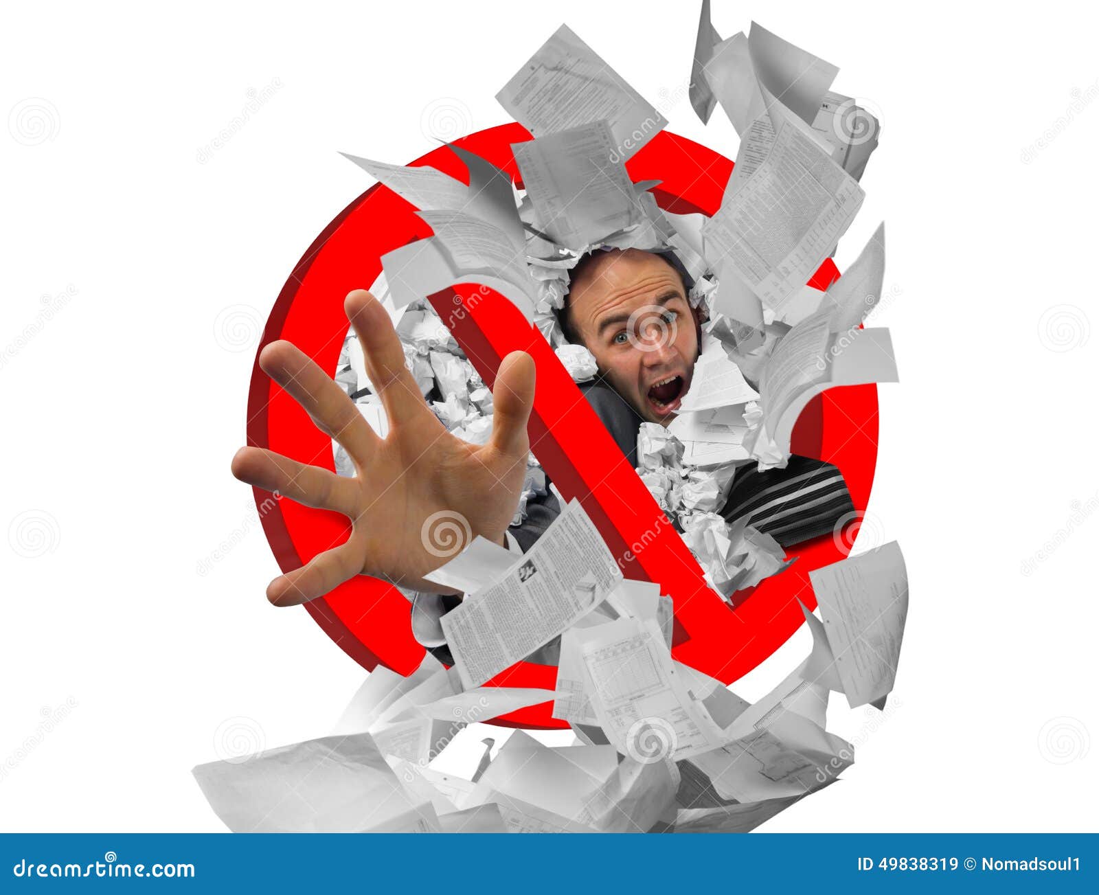 Paperwork forbidden sign stock illustration. Illustration of palm ...