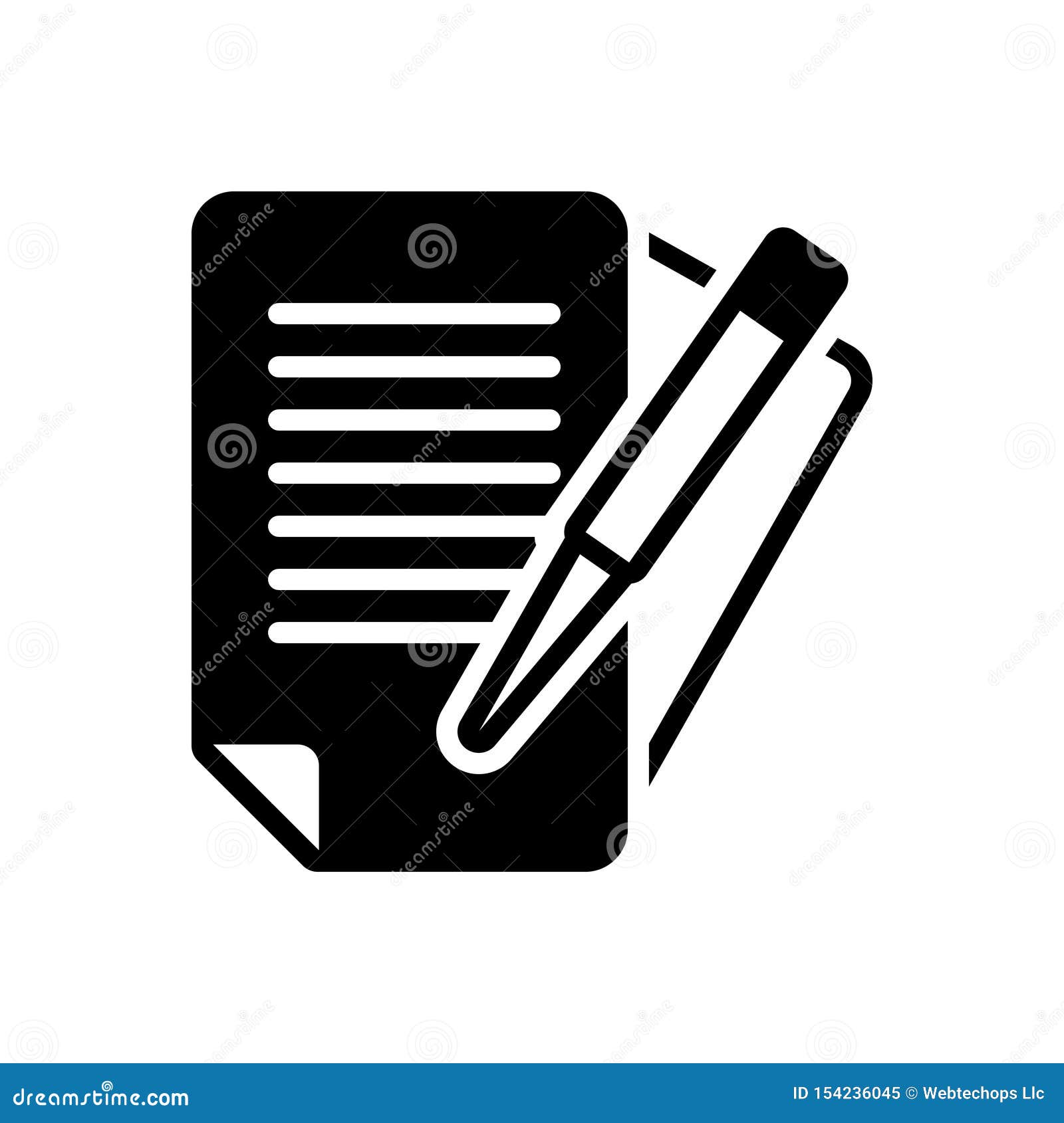 Black Solid Icon for Paperwork, Bureaucracy and Documents Stock Vector ...