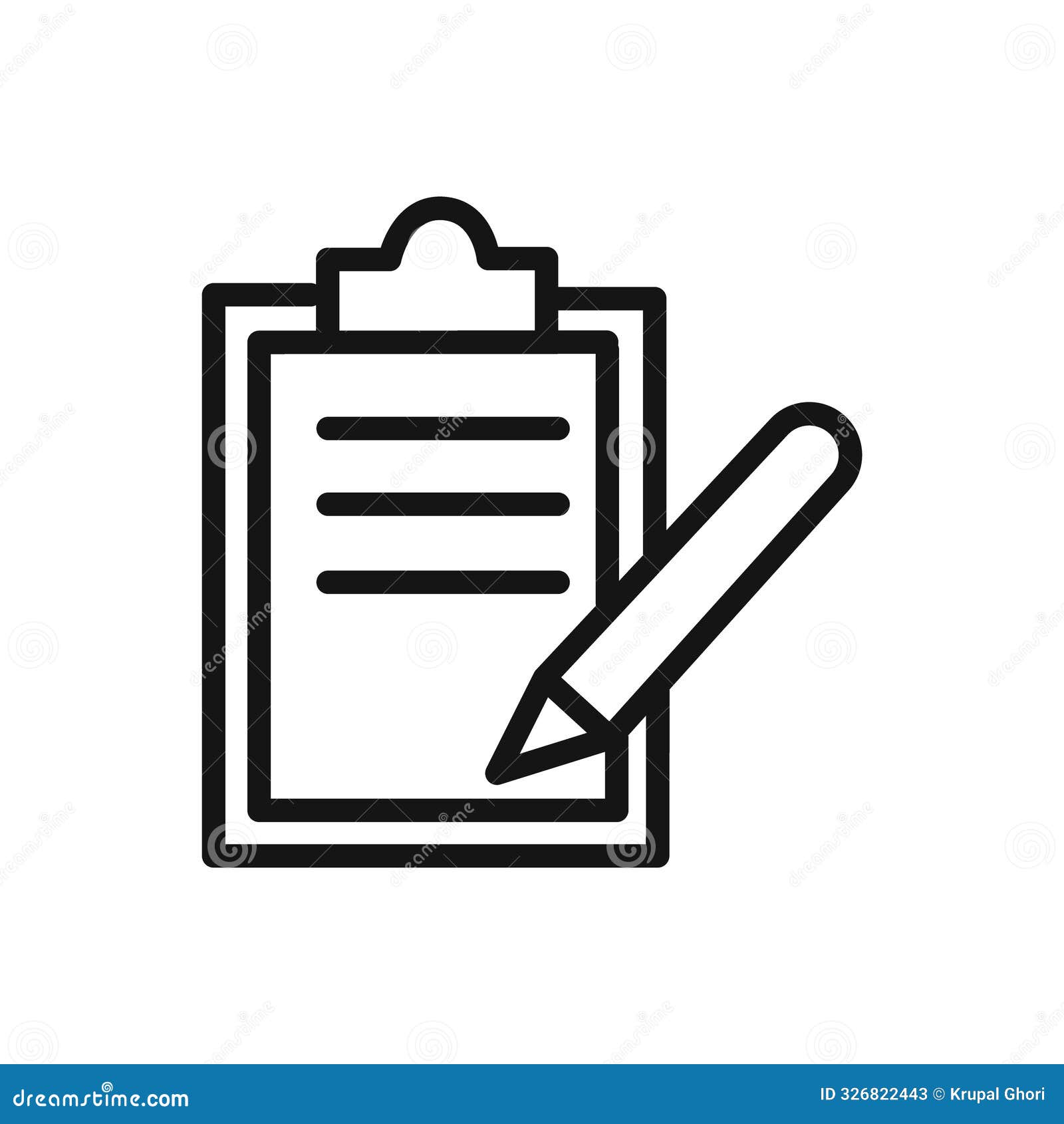 Paperwork Icon Linear Vector Graphics Sign Stock Vector - Illustration ...