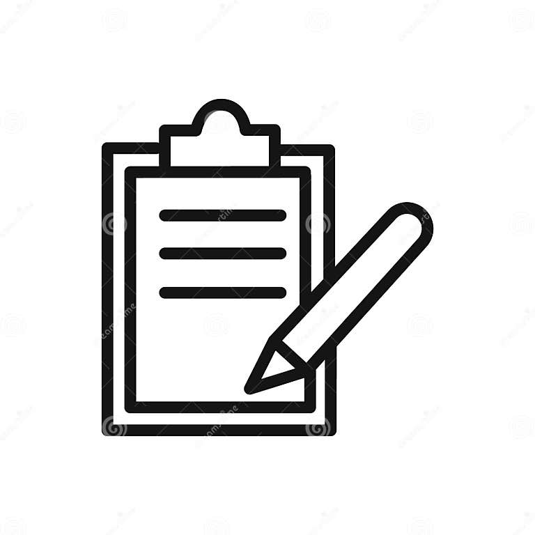 Paperwork Icon Linear Vector Graphics Sign Stock Vector - Illustration ...
