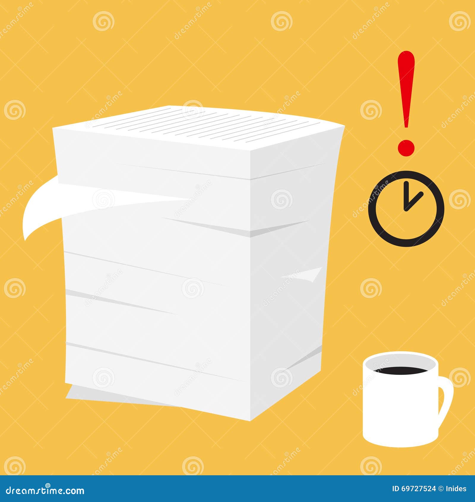 Paperwork Illustration. Stack of Paper Documents Stock Vector ...