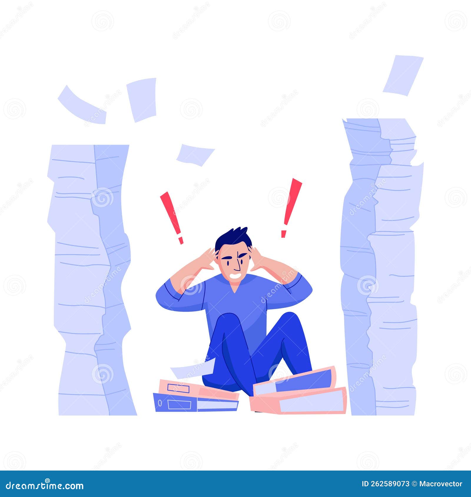 Paperwork Management Flat Composition Stock Vector - Illustration of ...