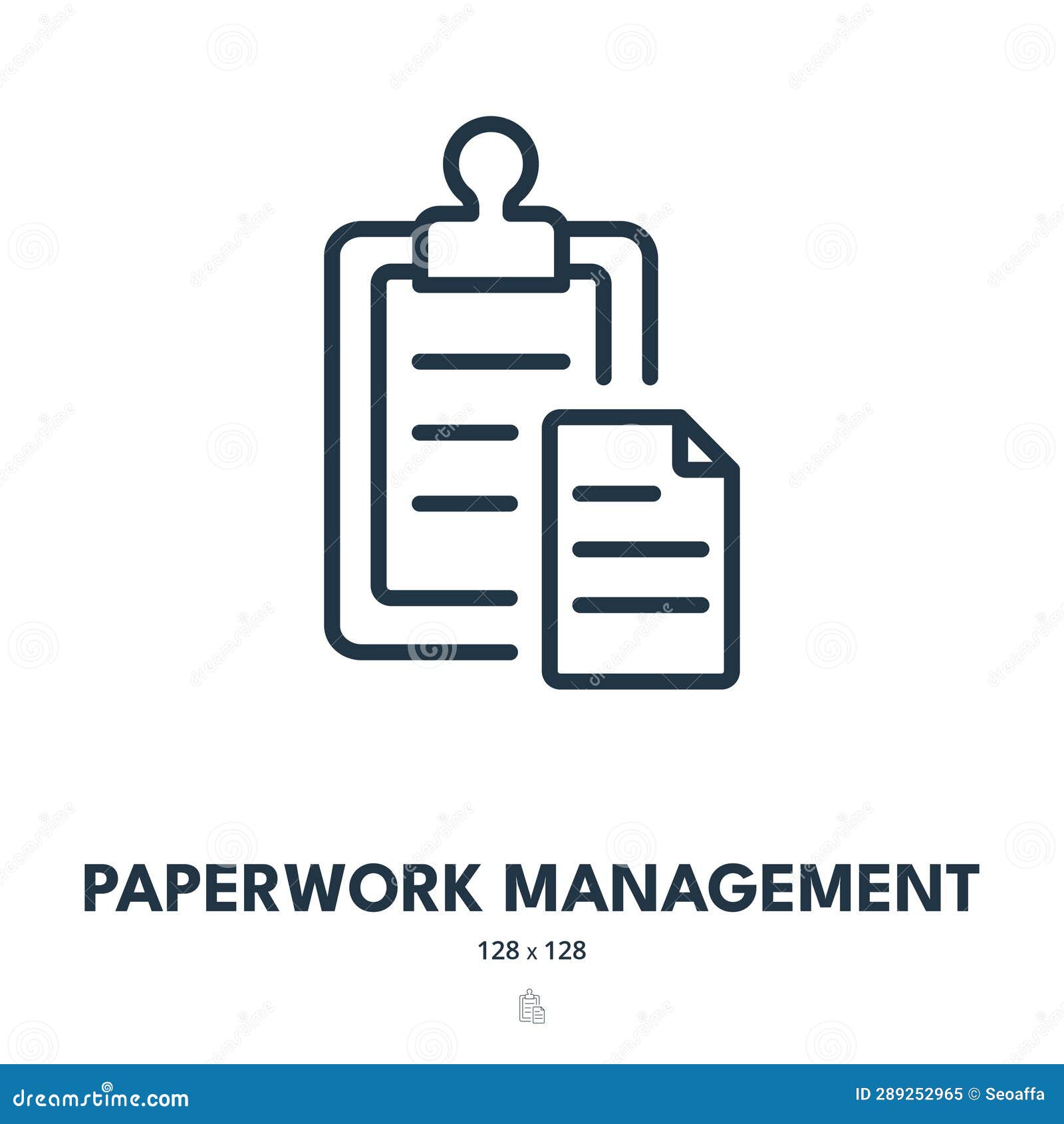 Paperwork Management Icon. Documentation, Document, Office. Editable ...