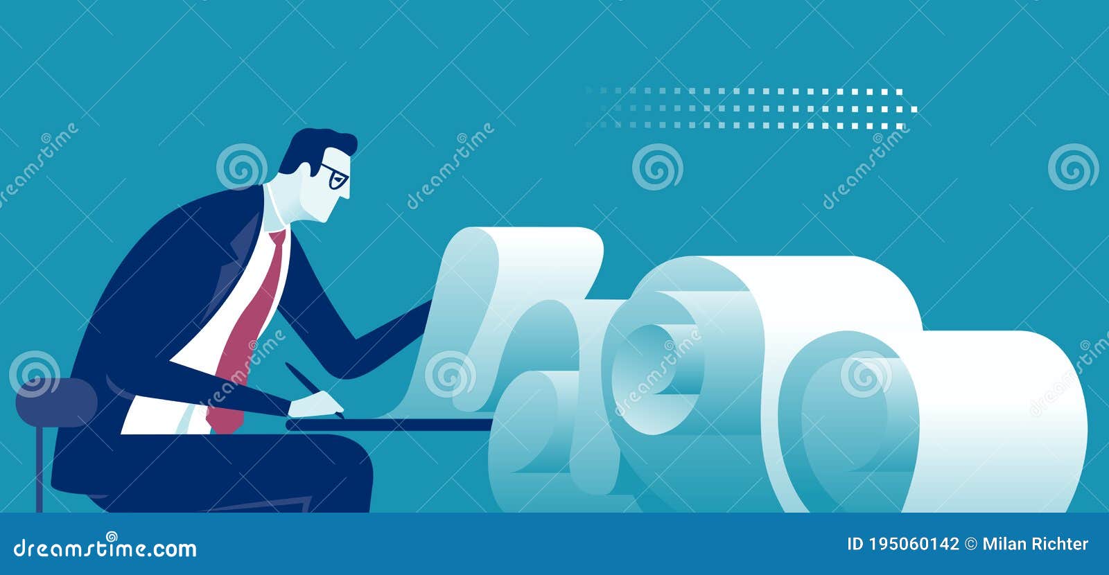 Paperwork. Manager and Long Check List. Stock Vector - Illustration of ...