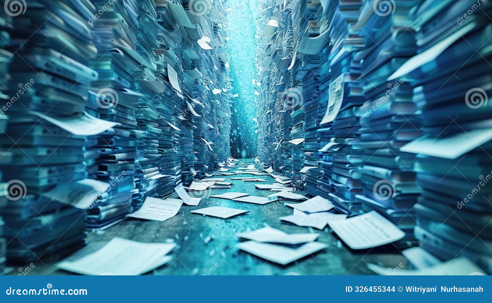 Paperwork Overload: a Drowning in Documents Stock Illustration ...