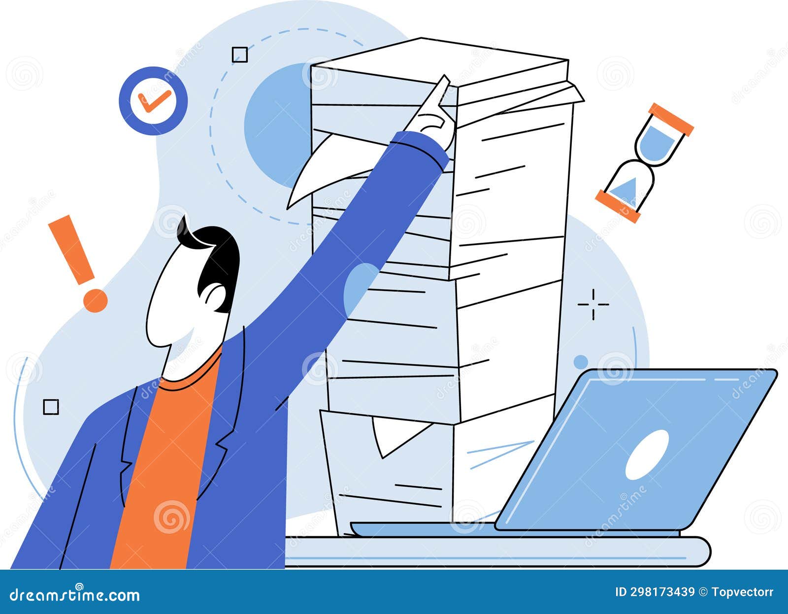 Paperwork. the Paperwork on Desk Keeps Growing. Hours are Spent Dealing ...