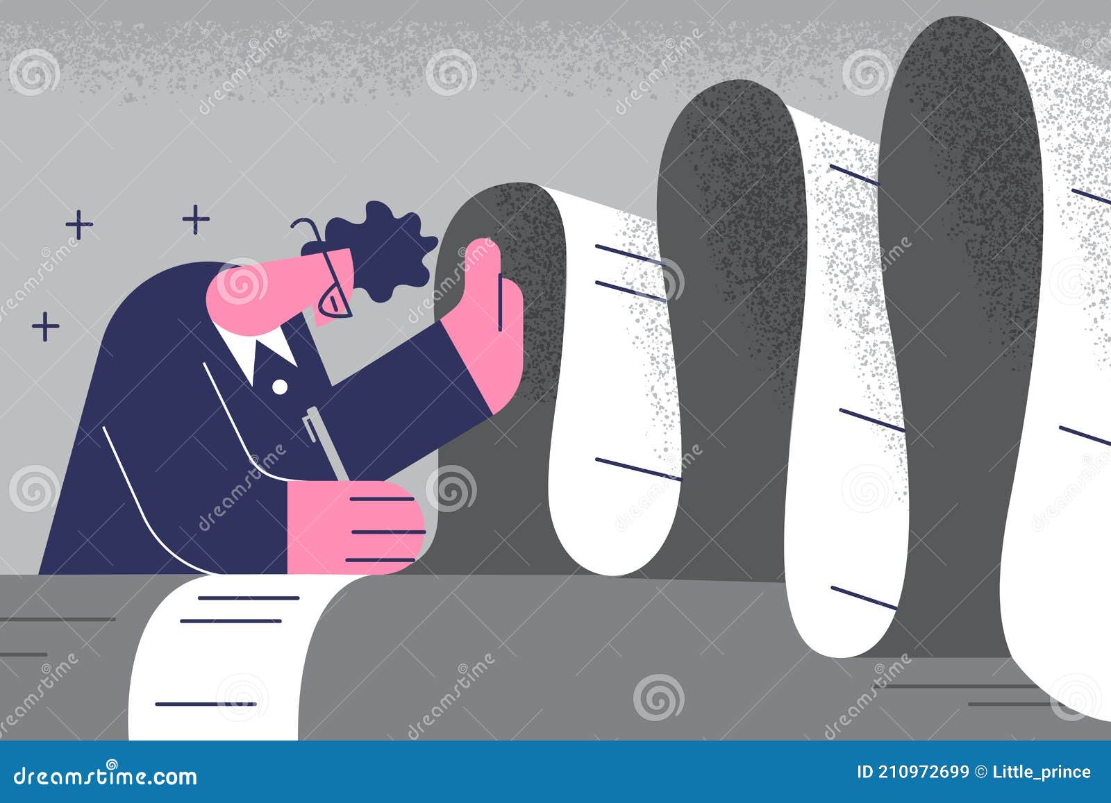 Paperwork and daily Routine in Office Concept Stock Vector ...