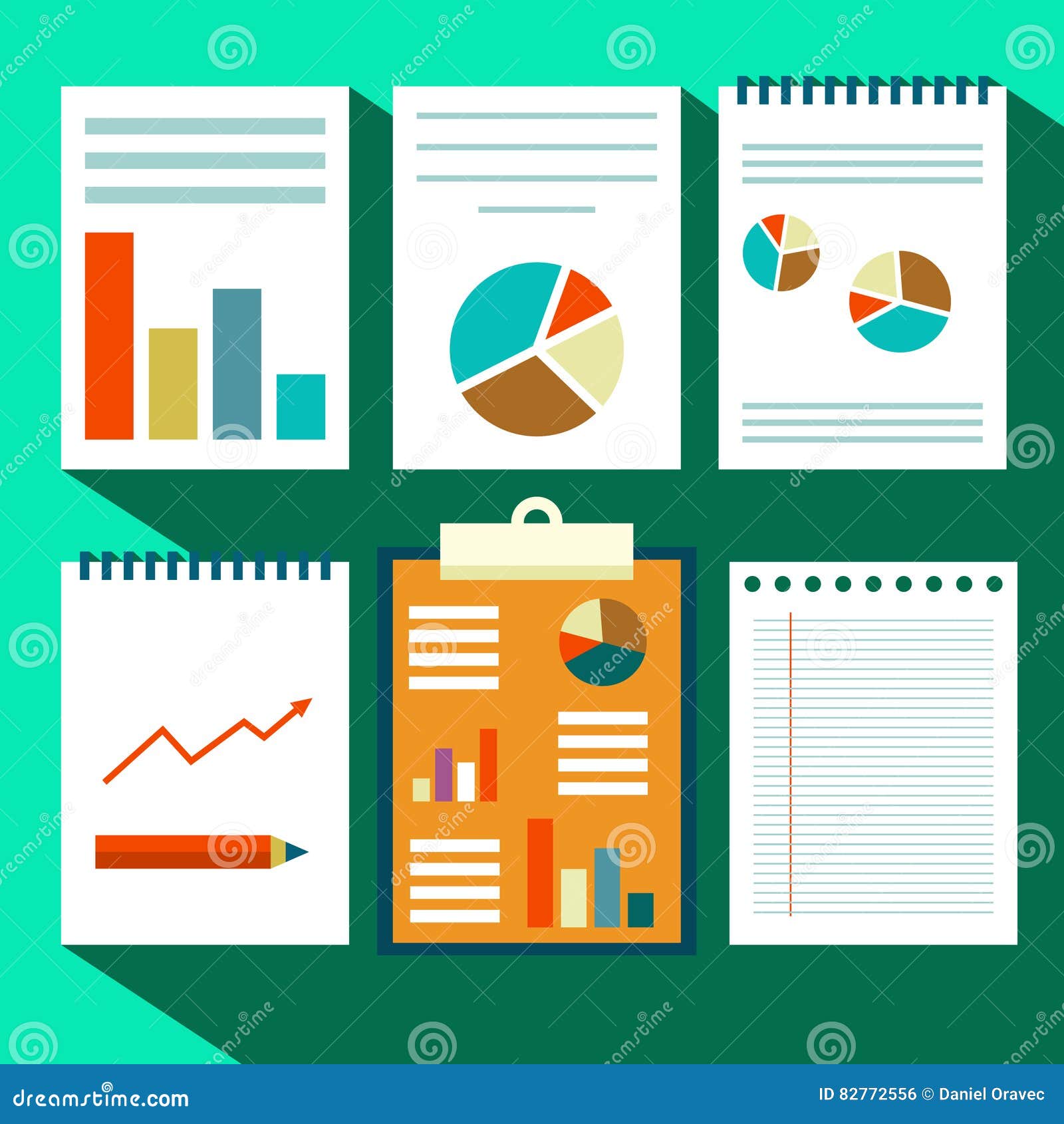 Paperwork Vector Background With Graphs | CartoonDealer.com #200594270