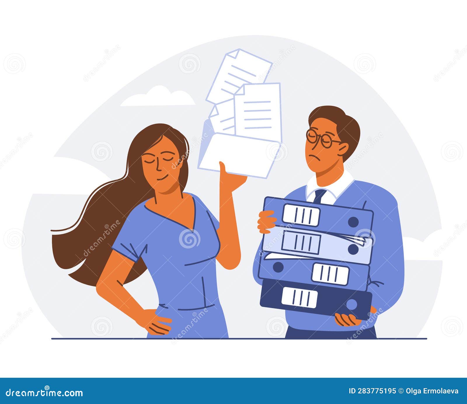 Paperwork Vs Electronic Documents. Stock Vector - Illustration of ...