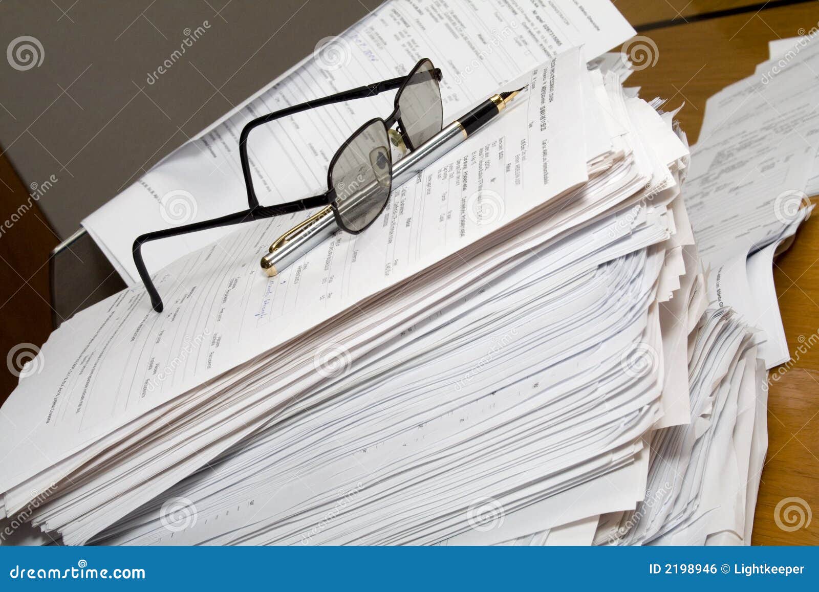 Paperwork-working Late Concept Stock Photo - Image of office, glasses ...