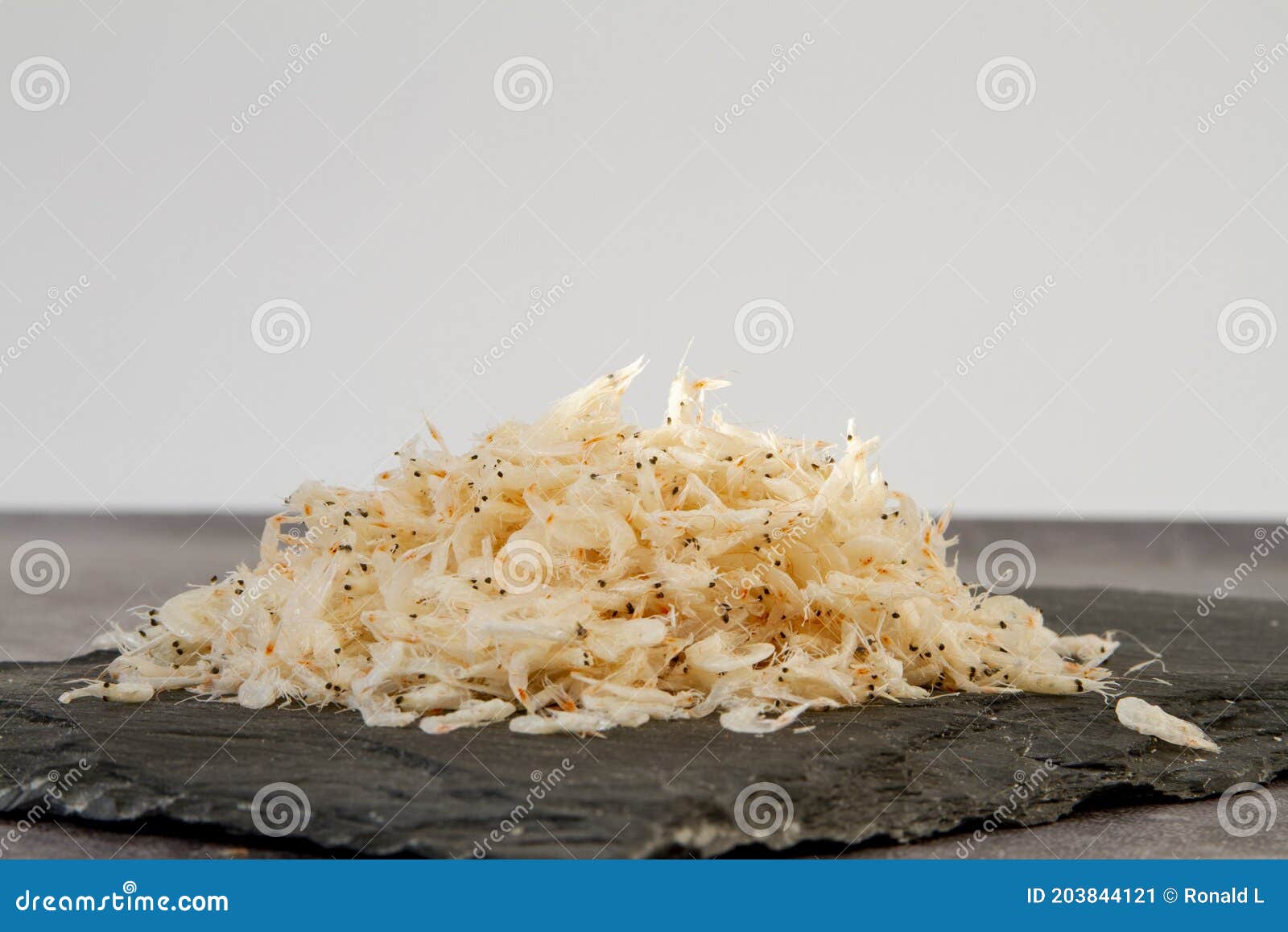 Papery Dried Shrimp Close Up. Tiny Miniature Krill Stock Image - Image ...