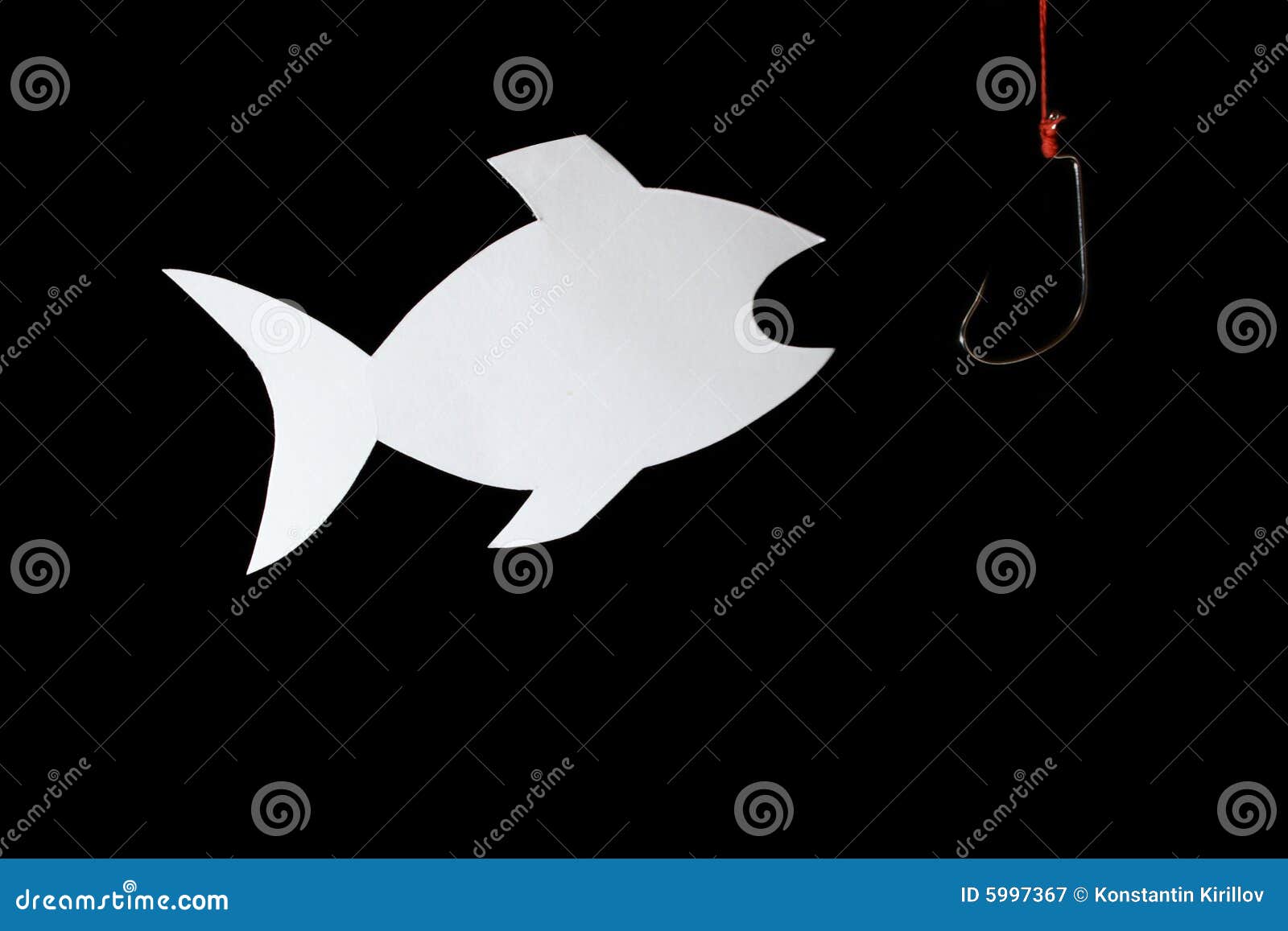 Papery Fish and Fish-hook stock image. Image of paper - 5997367