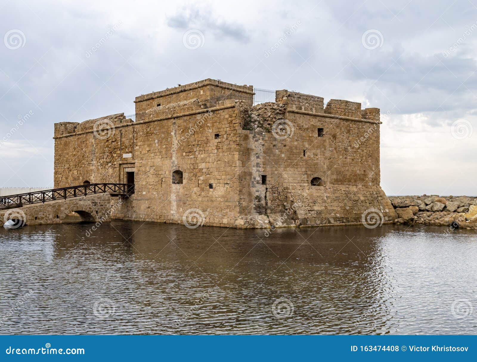 Paphos Castle. Byzantine Fort To Protect the Harbour. Stock Photo ...