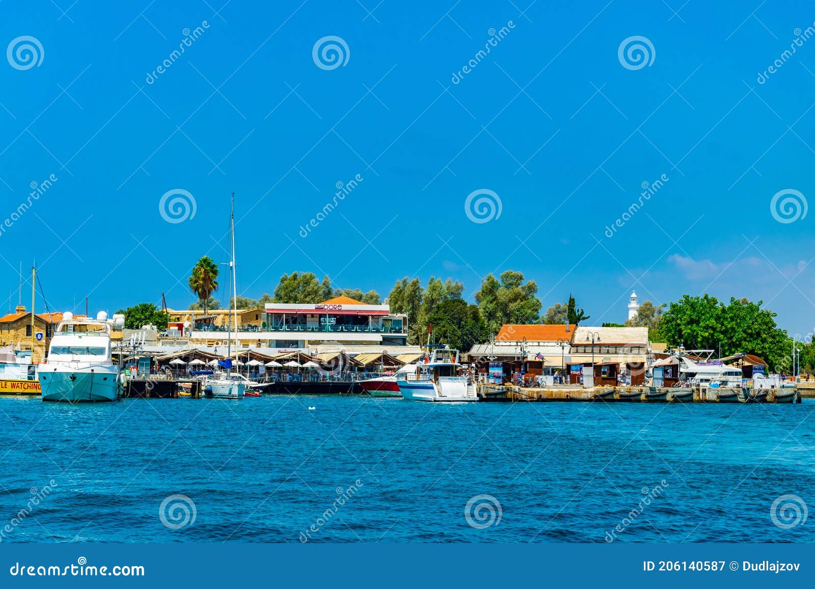 PAPHOS, CYPRUS, AUGUST 18, 2017: View of a Port in Paphos, Cyprus ...