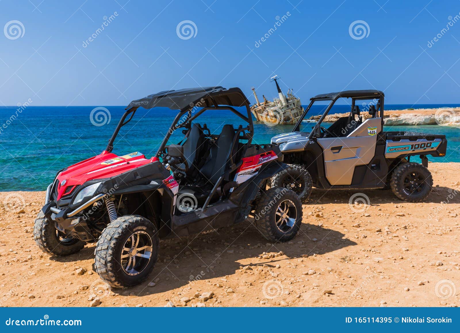 Paphos, Cyprus - September 29, 2019: Buggy Excursion on the Shore of a ...