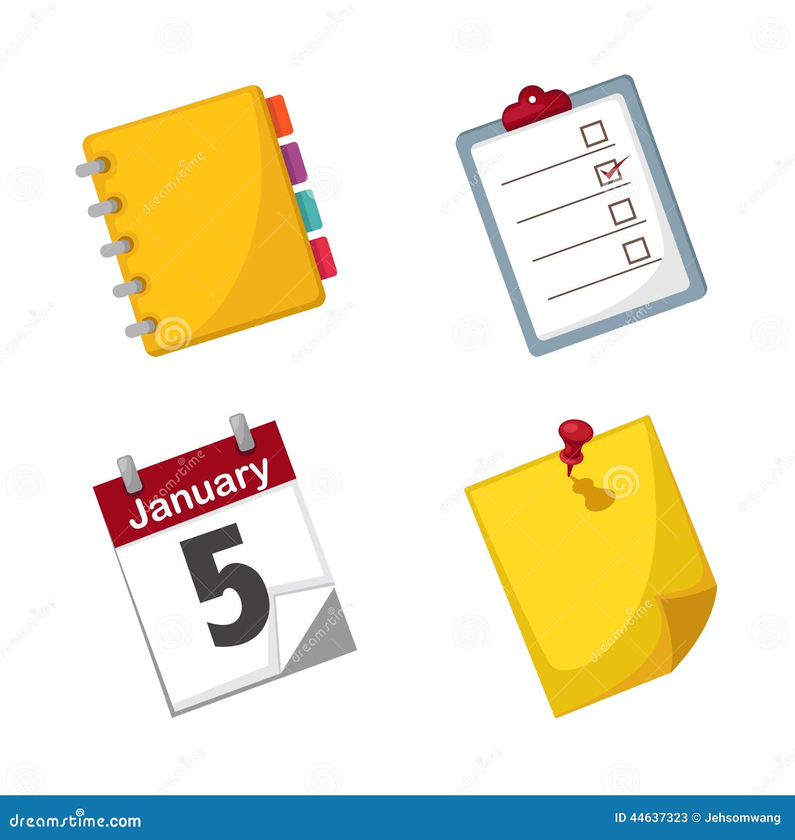 Papier De Note Et Ensemble De Calendrier Illustration de Vecteur ...