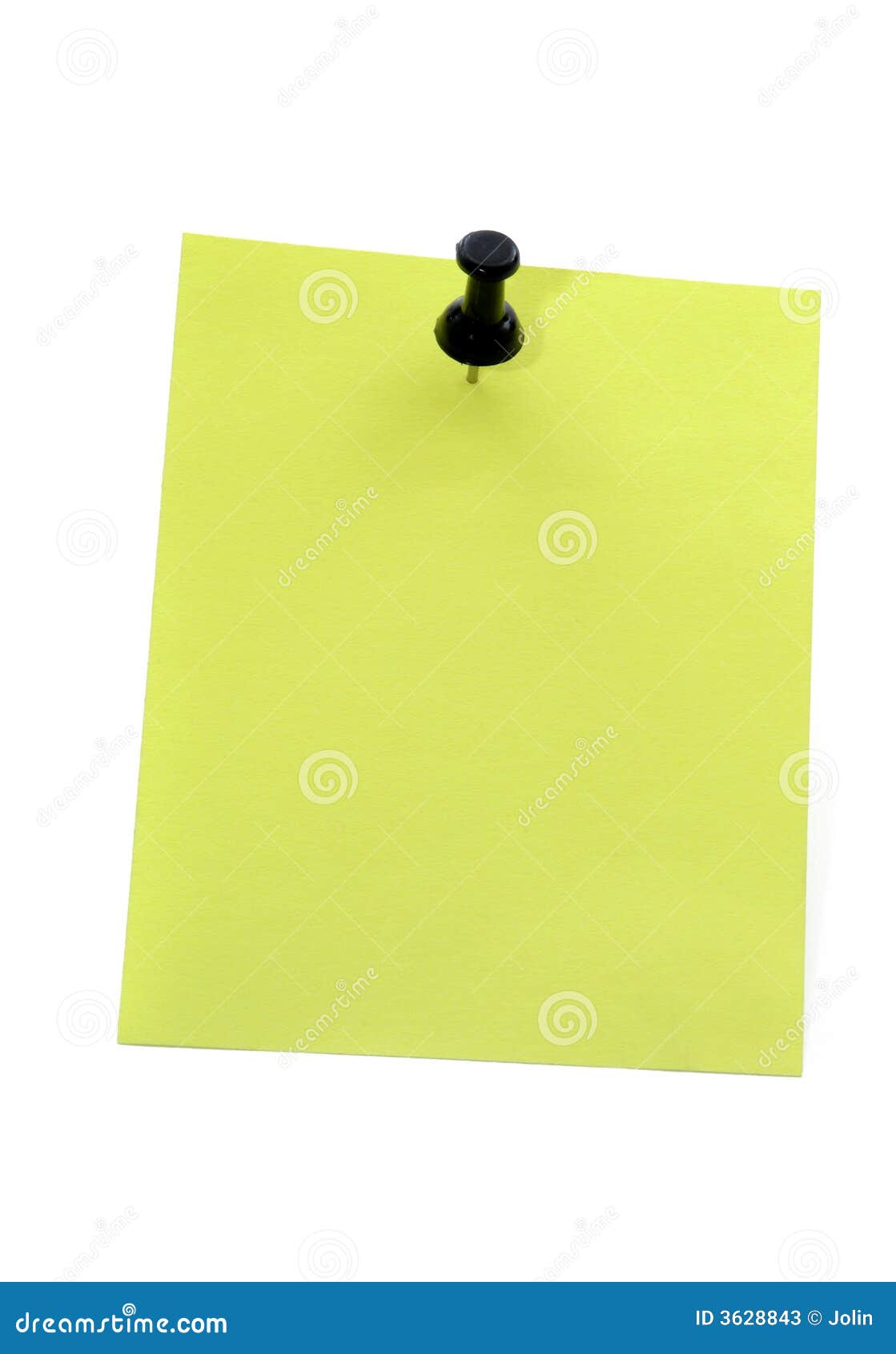 Papier De Note Jaune Avec La Punaise Image stock - Image du agrafe ...
