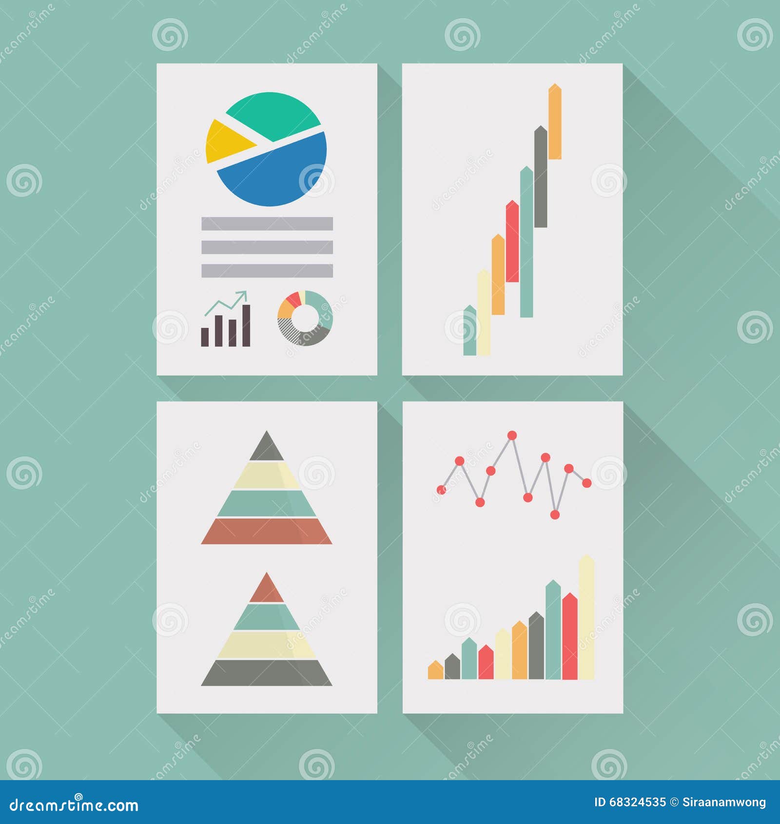 Papier De Pictogramme Et De Graphique Illustration de Vecteur ...