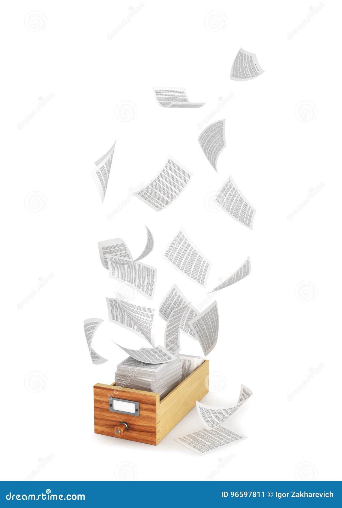 Papier De Vol D'un Tiroir En Bois De Bureau Illustration Stock ...