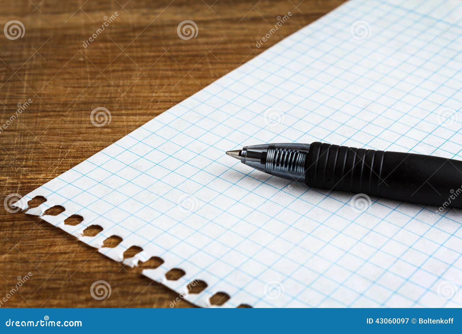 Papierblatt mit Stift stockbild. Bild von büro, schreibtisch - 43060097