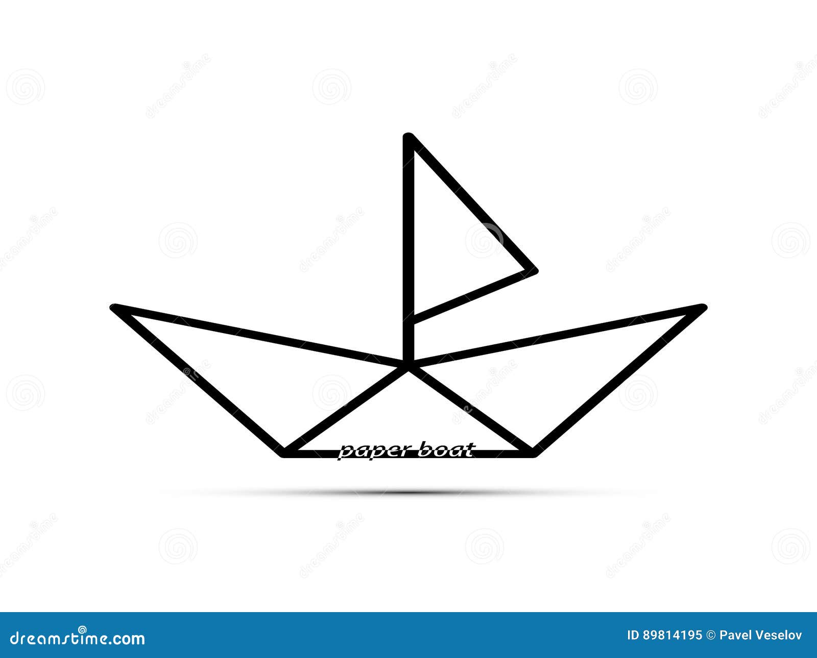 Papierboot mit einem Segel vektor abbildung. Illustration von graphik ...