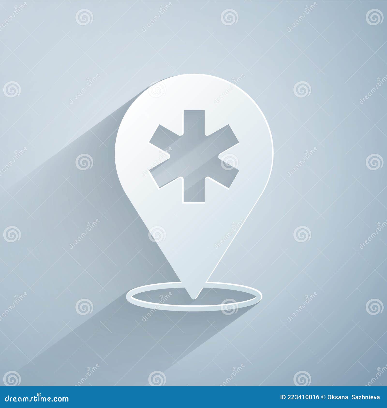 Papieren Knipsel Medische Kaart Pointer Met Cross-ziekenhuis Pictogram ... Papieren Knipsel Medische Kaart Pointer Met Cross-ziekenhuis Pictogram ...