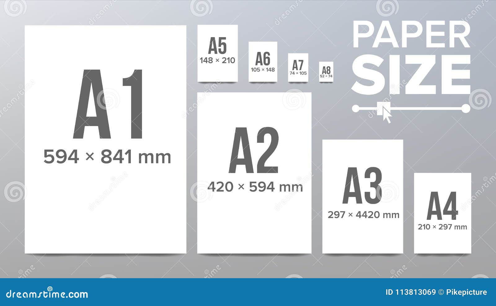 Papierformat-Vektor Papierformat-Standards Getrennte Abbildung Vektor ...