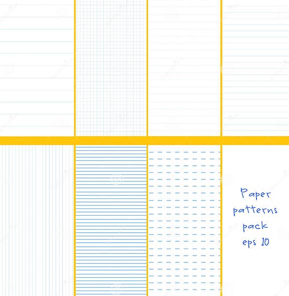 Papiermuster-Satz vektor abbildung. Illustration von notizblock - 67557111