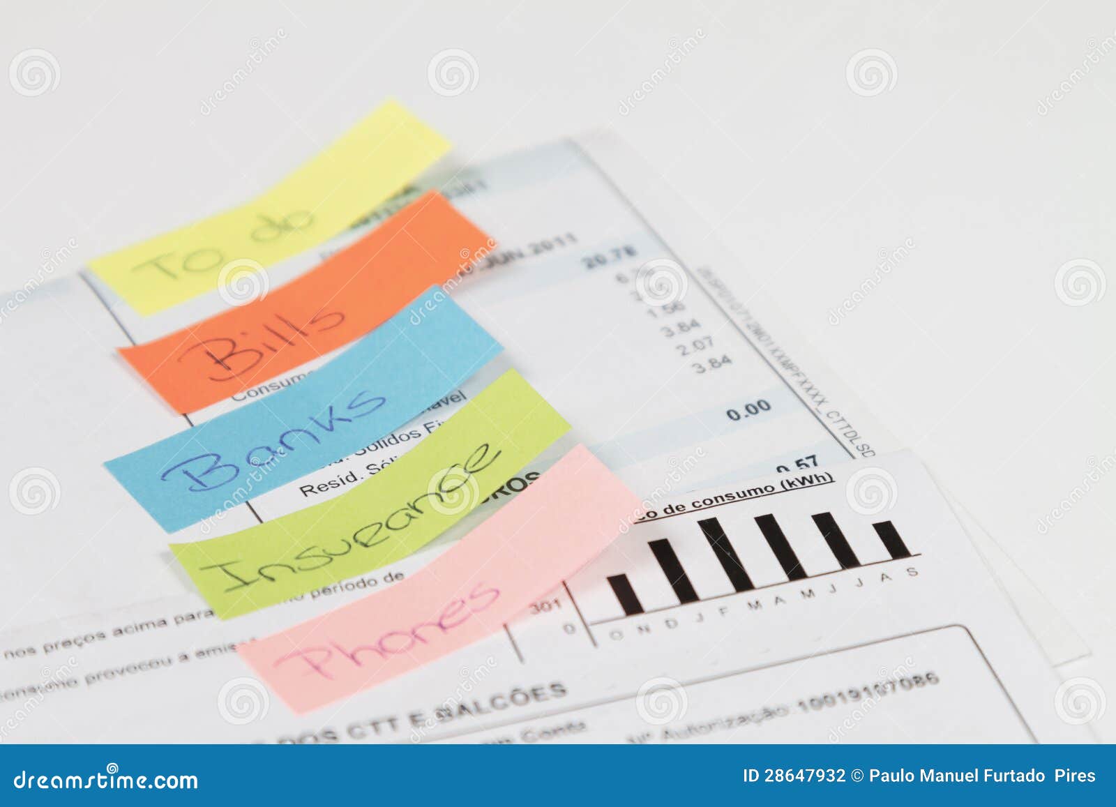 Papiers de factures photo stock. Image du document, confidentiel - 28647932