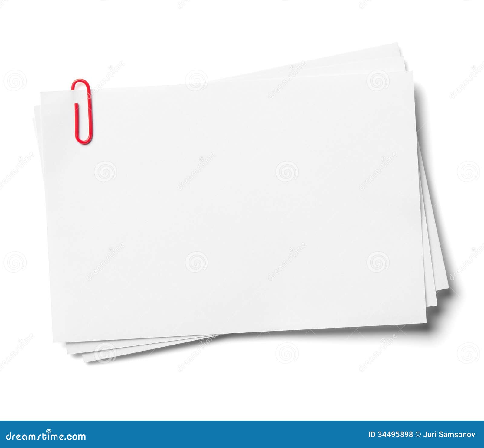 Papiers De Note Blancs Avec L'agrafe Rouge. Photo stock - Image du ...