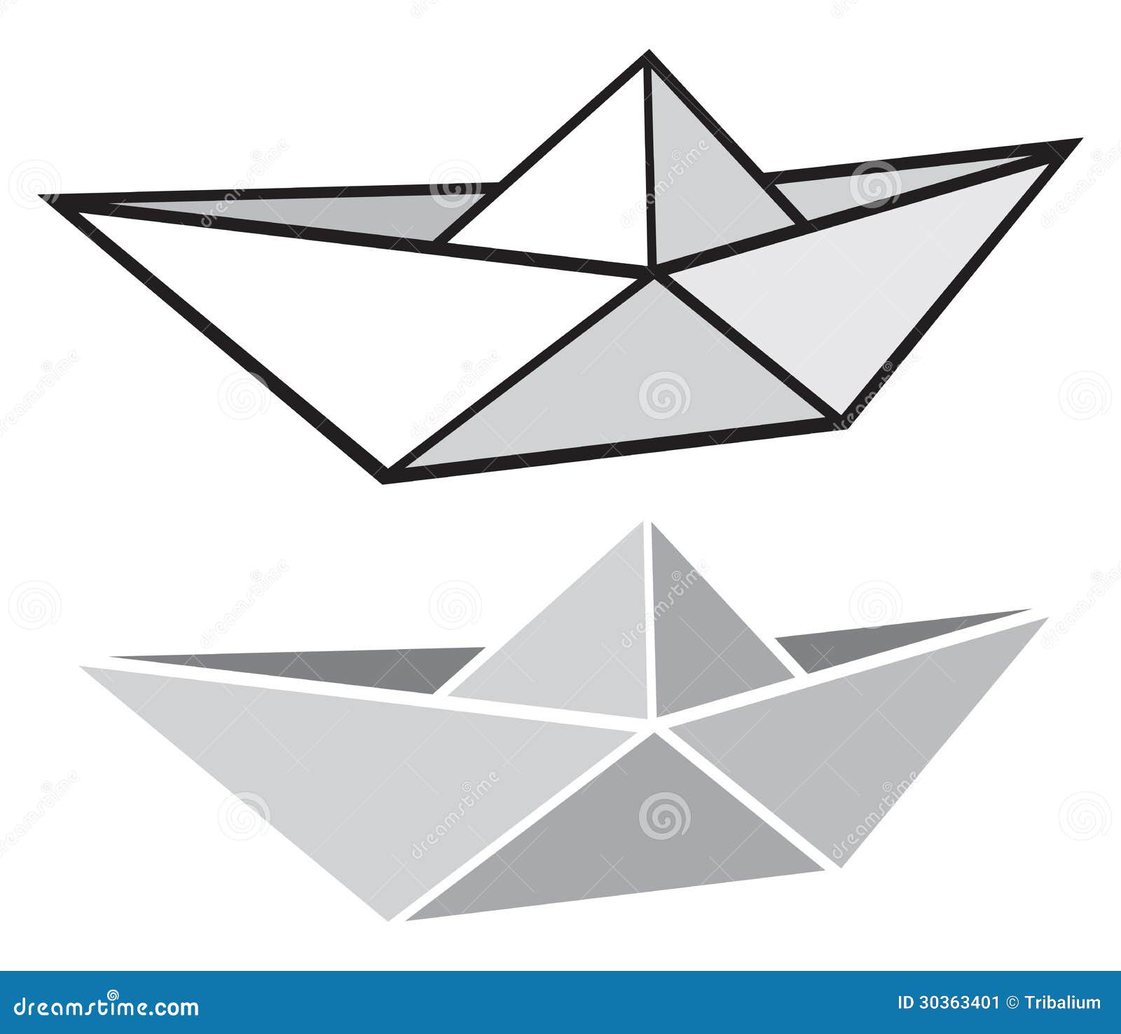 Papierschiff vektor abbildung. Illustration von menge - 30363401