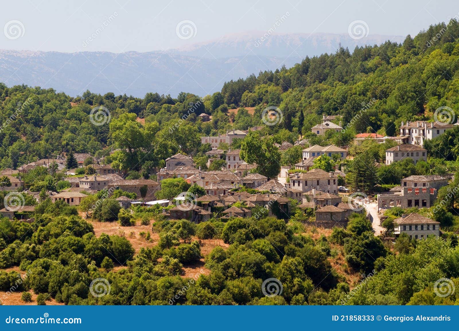 Papigo Village, Greece stock image. Image of hill, hillside - 21858333