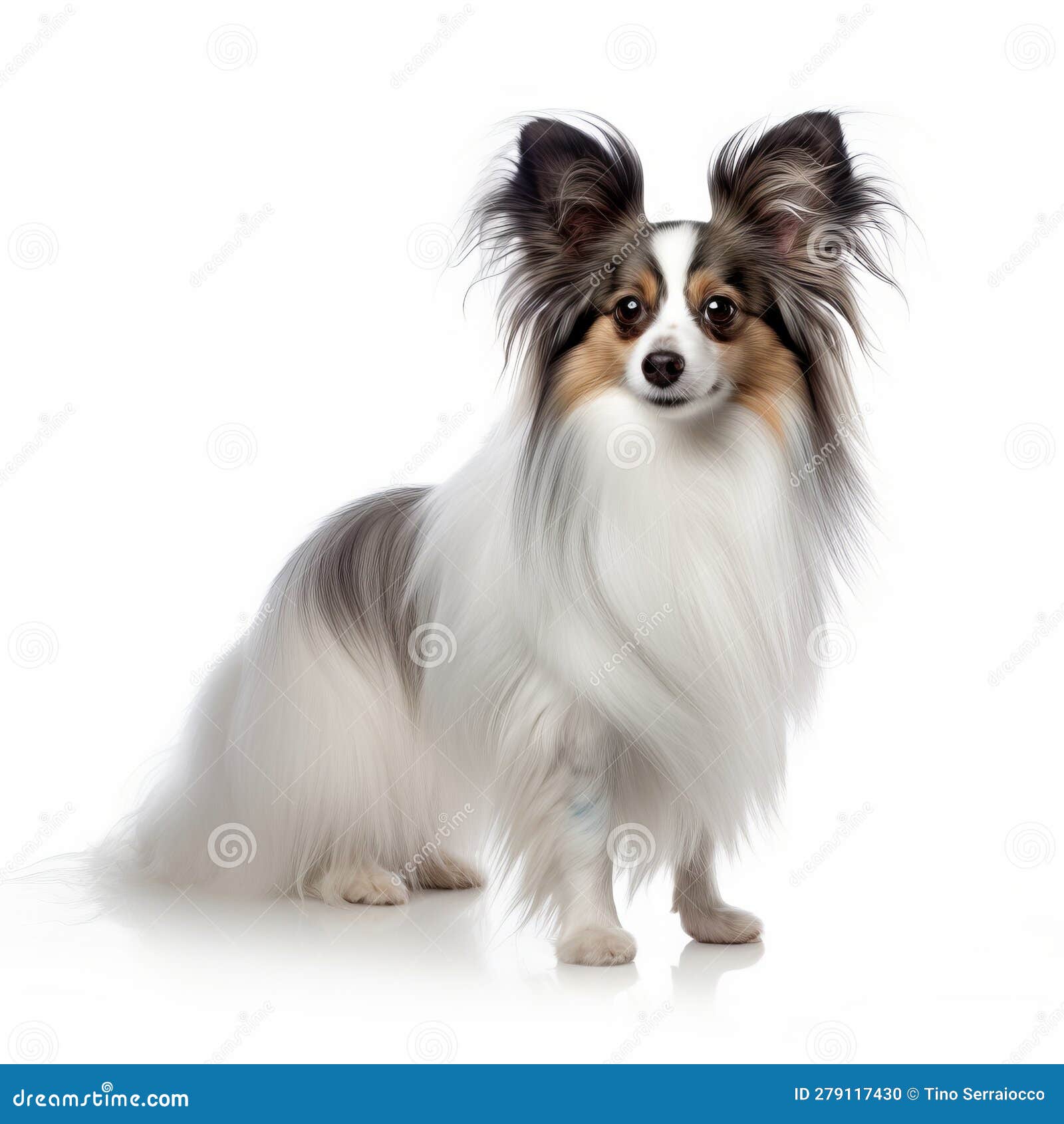 Papillon Full Body Facing Forward Clear White Background,generated With ...