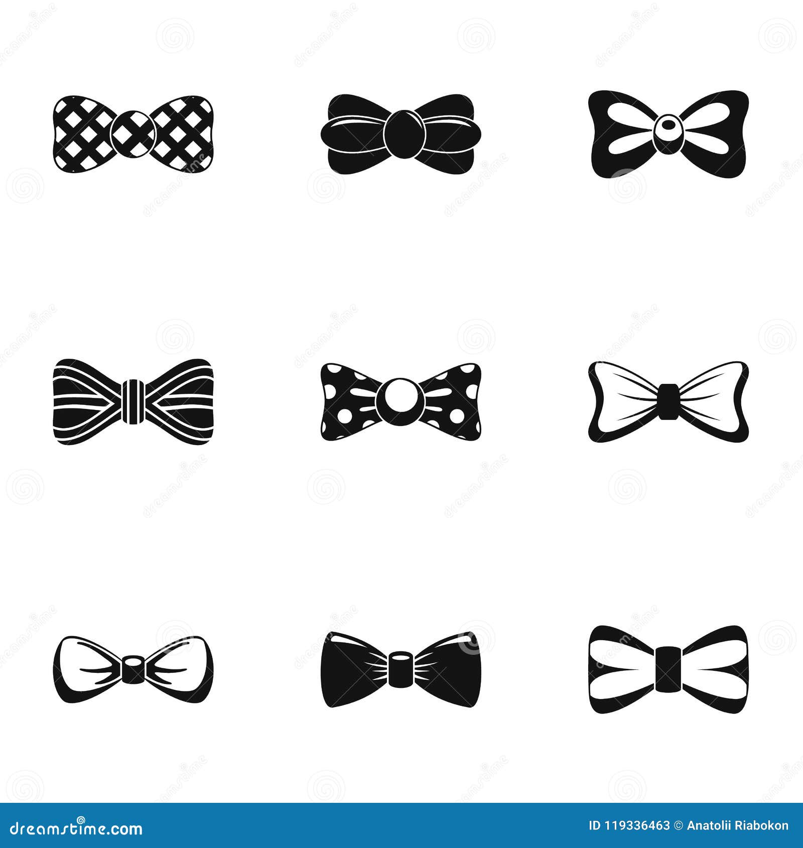Papillon Icons Set, Simple Style Stock Vector - Illustration of ...