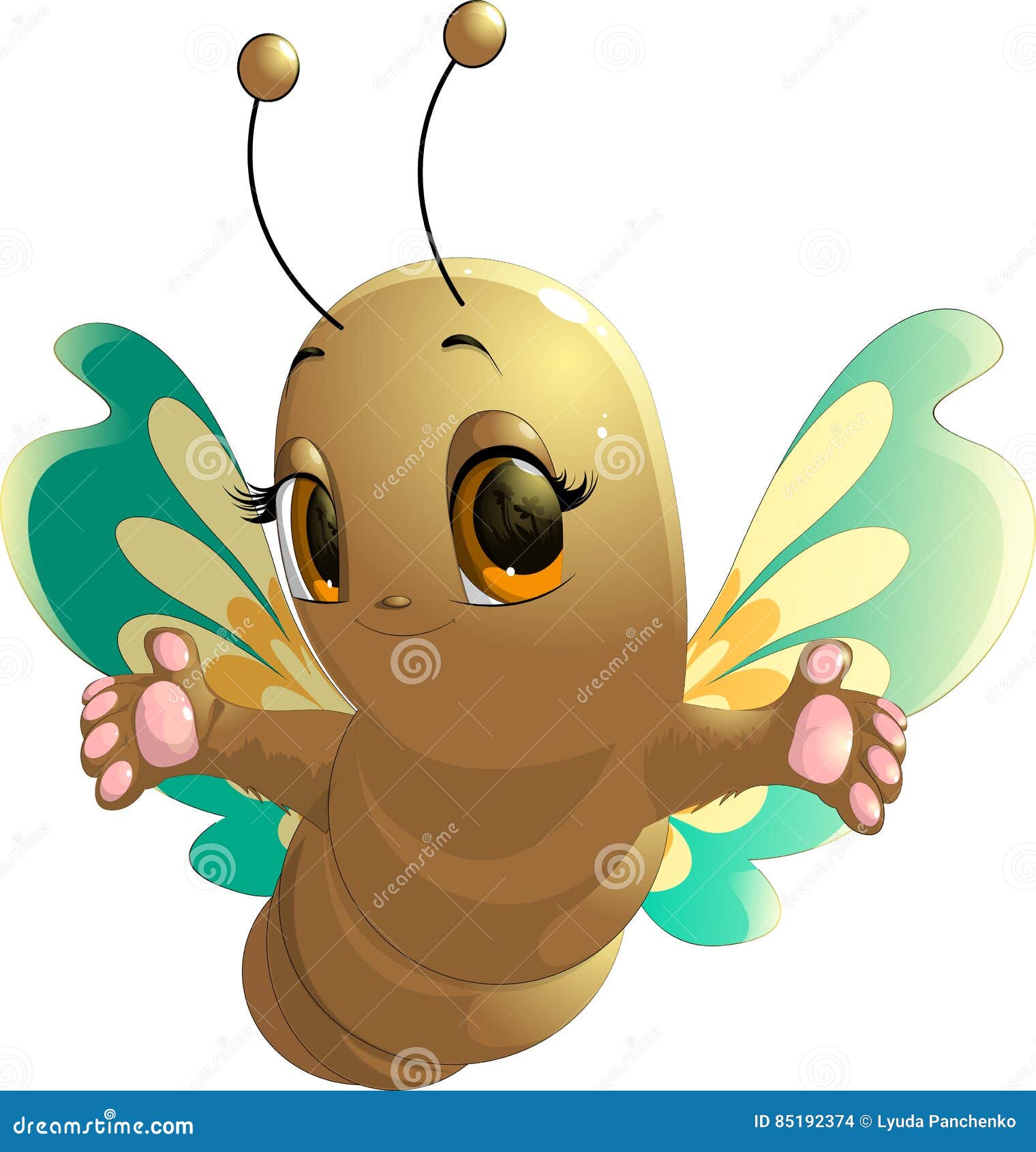 Papillon mignon gai illustration de vecteur. Illustration du noir ...