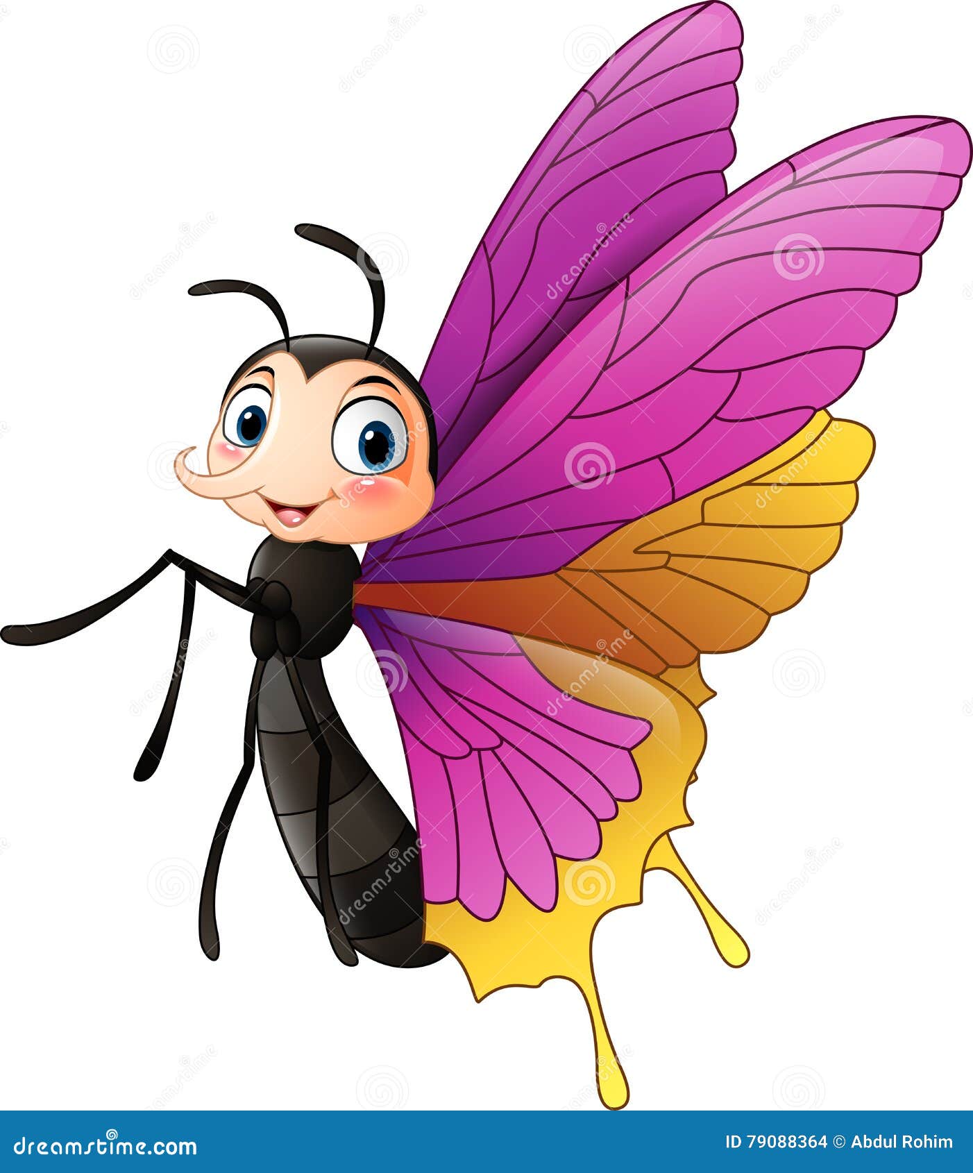 Papillon Mignon Sur Le Fond Blanc Illustration de Vecteur ...